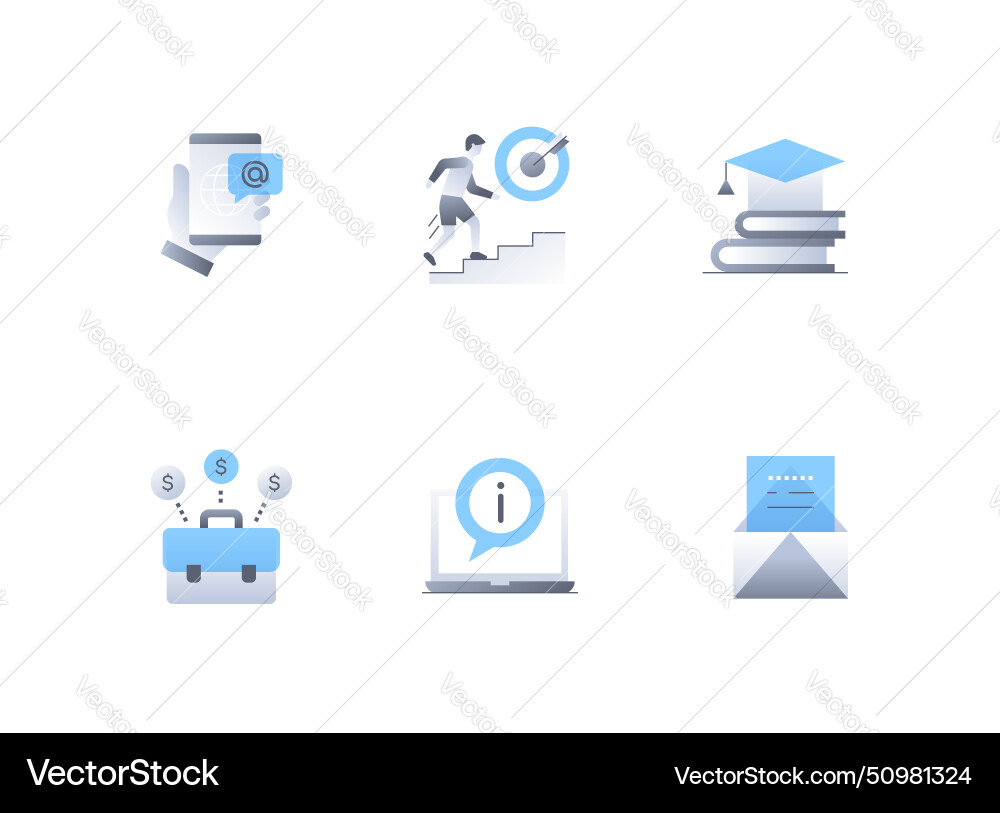 Business and information - flat design style icons