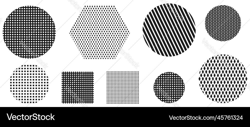 Collection of geometric shapes with decorative Vector Image