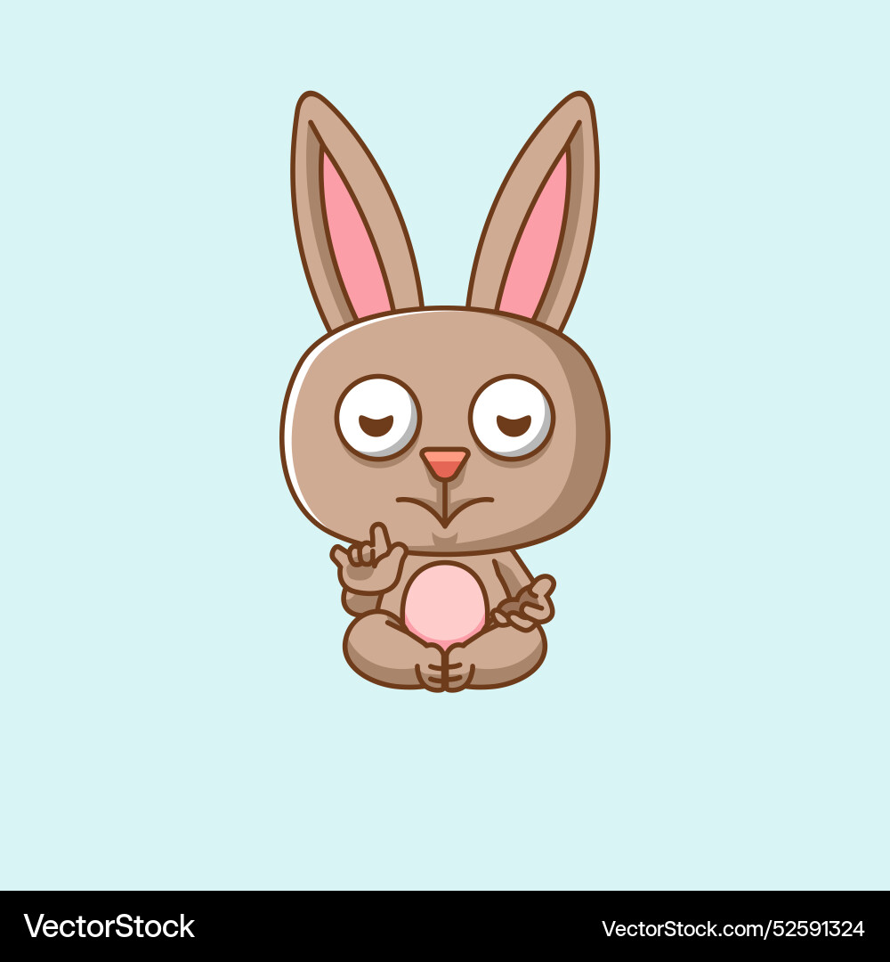 Cute rabbit meditation yoga kawaii chibi – Royalty-Free Vector ...
