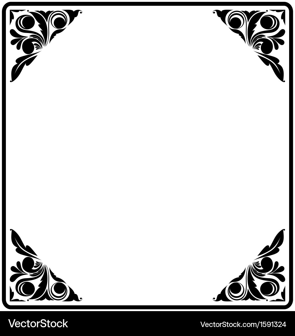 Damask Frame - Vintage Style Royalty Free Vector Image