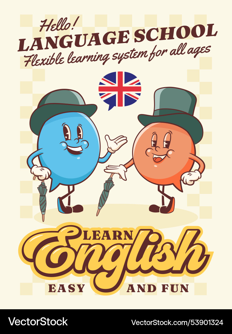 English talk language learning group Royalty Free Vector