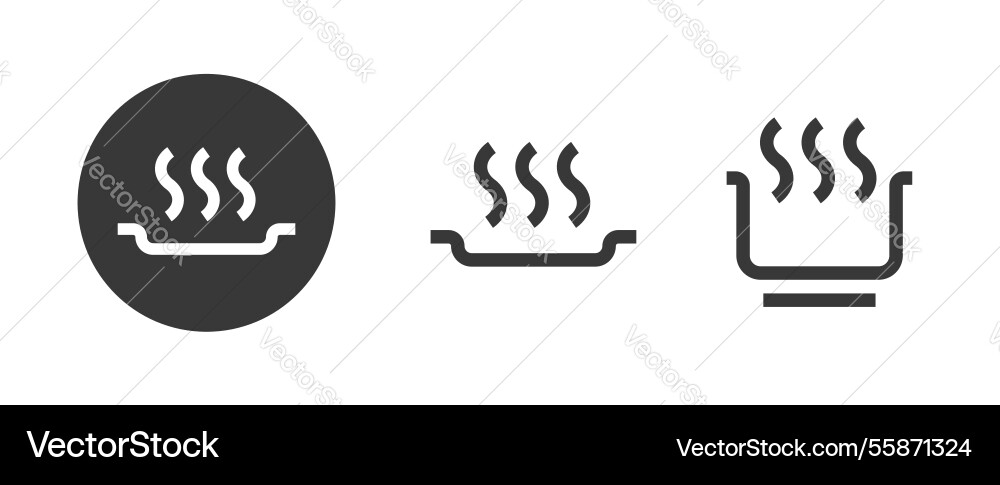 Hot warm plate cooking tray icon simple thin line Vector Image