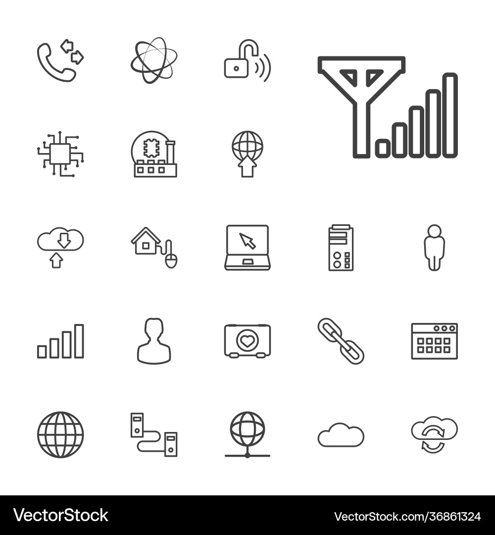 Netzwerk-Icons Lizenzfreies Vektorbild - VectorStock