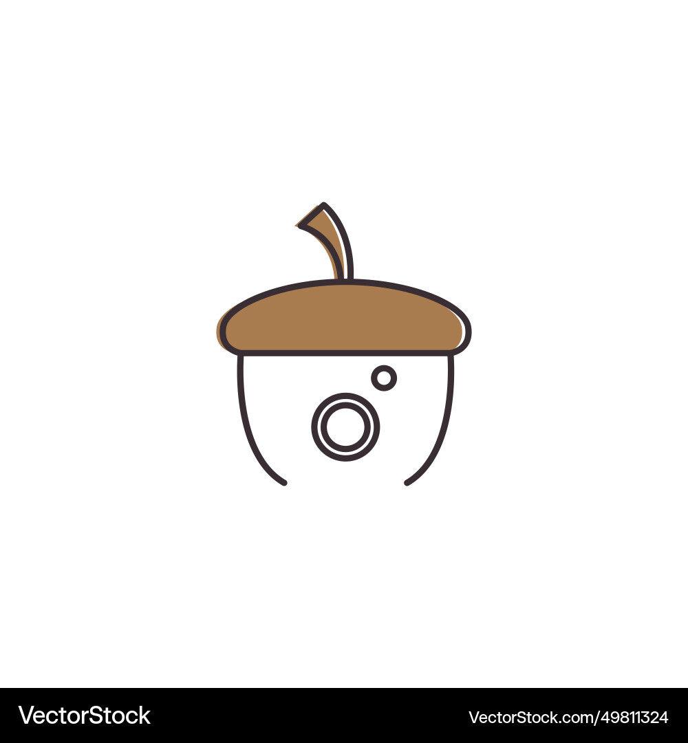 Oak camera icon logo design Royalty Free Vector Image