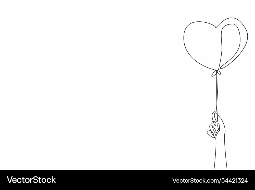 Single one line drawing a hand holds Royalty Free Vector