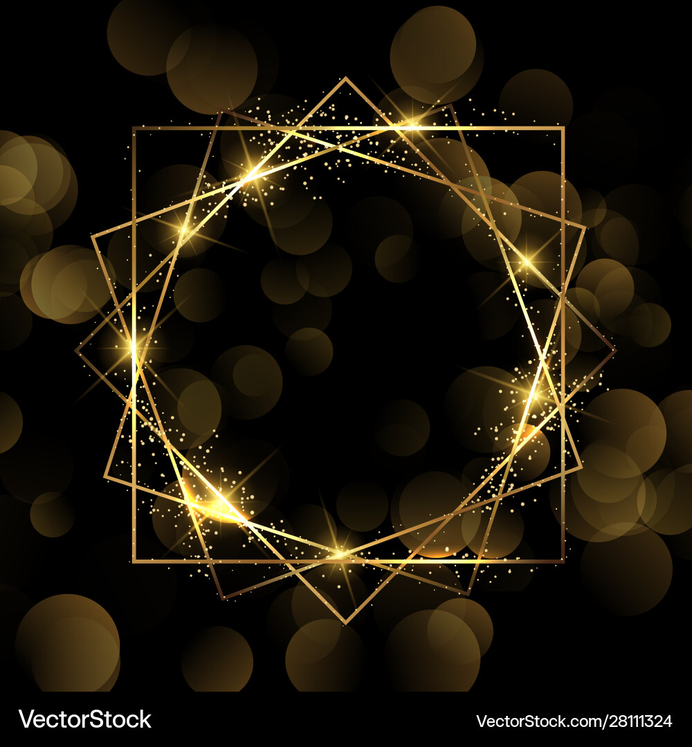 Sparkle gold border design Royalty Free Vector Image
