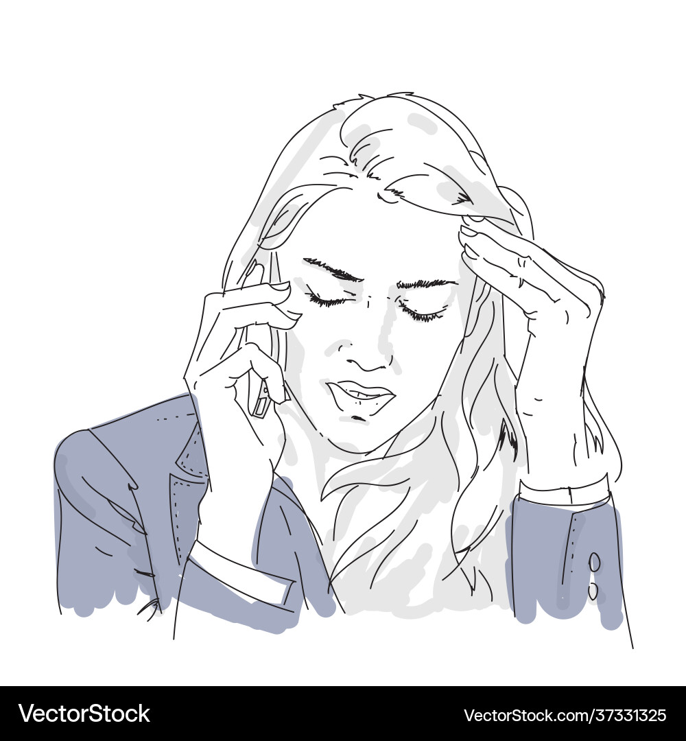 A young lady talking on phone Royalty Free Vector Image
