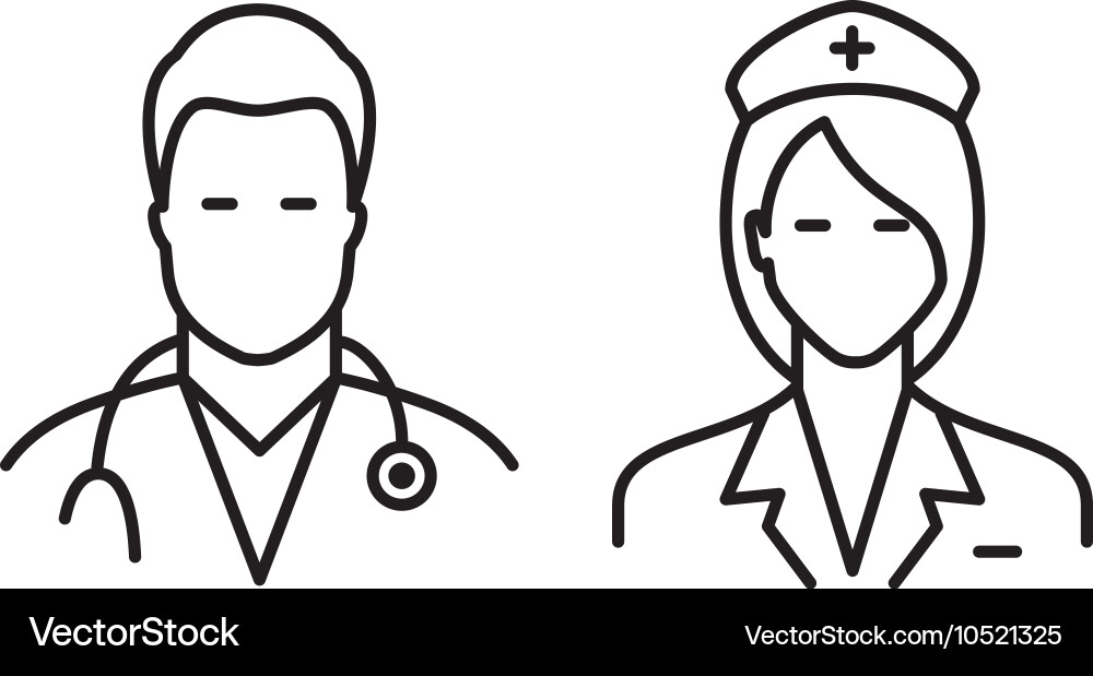 Doctor and nurse icons Royalty Free Vector Image