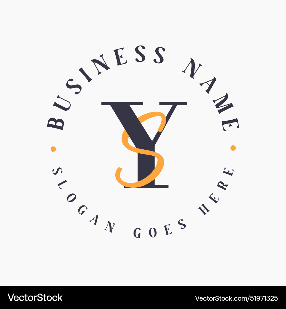 Elegant letter ys initials logo for corporate Vector Image