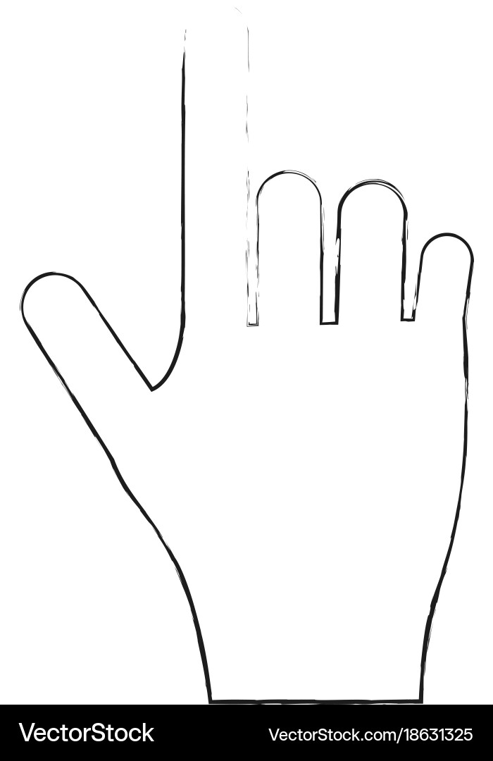 Hand pointing symbol Royalty Free Vector Image