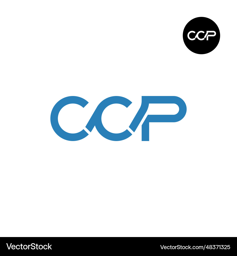 Letter ccp monogram logo design Royalty Free Vector Image