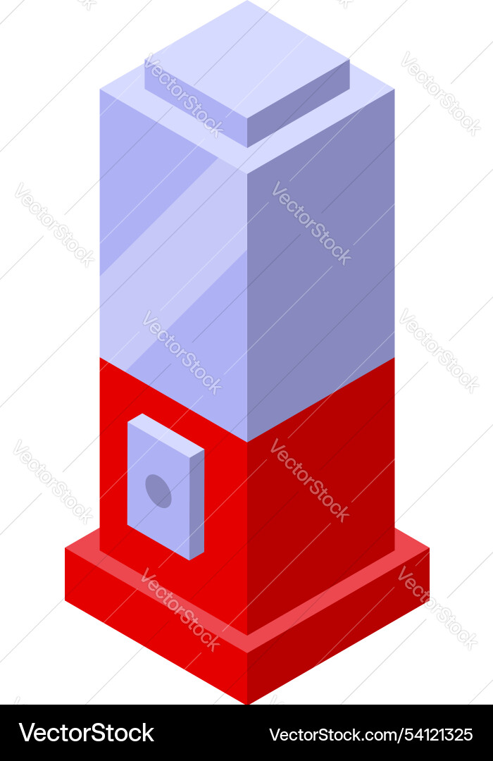 Modern red vending machine dispensing products Vector Image