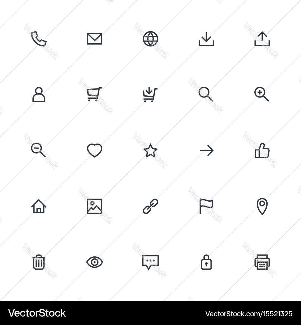 Most used webdesign icons ui set Royalty Free Vector Image
