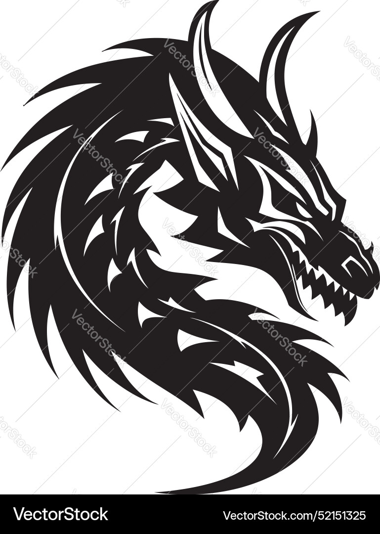 Mystical serpent head logo design with dragon Vector Image