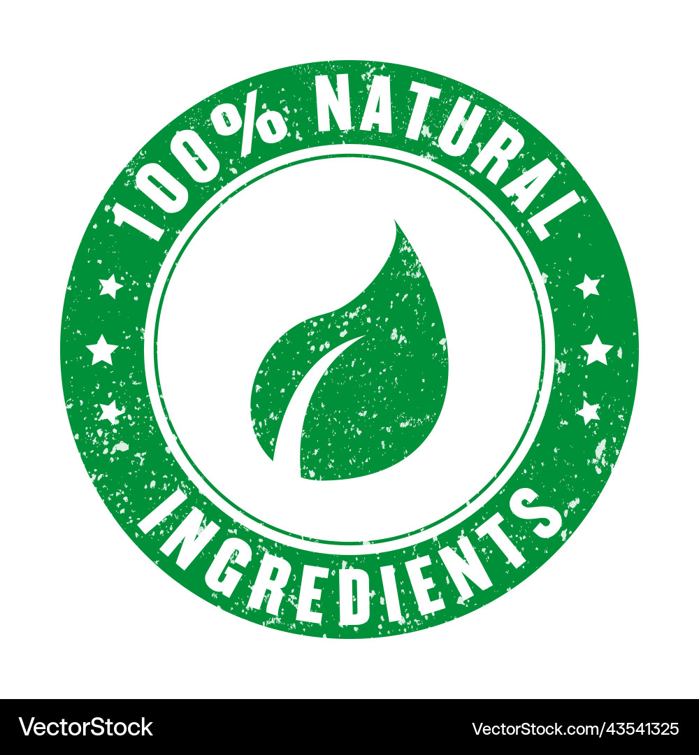 Natural Ingredients Stamp - Green Royalty Free Vector Image
