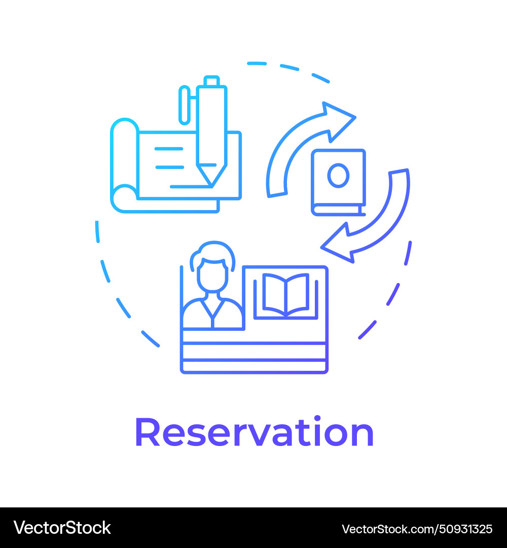 Reservation blue gradient concept icon Royalty Free Vector