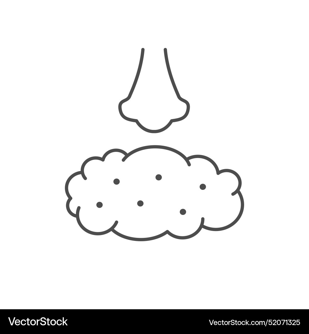Smell sensation line outline icon Royalty Free Vector Image