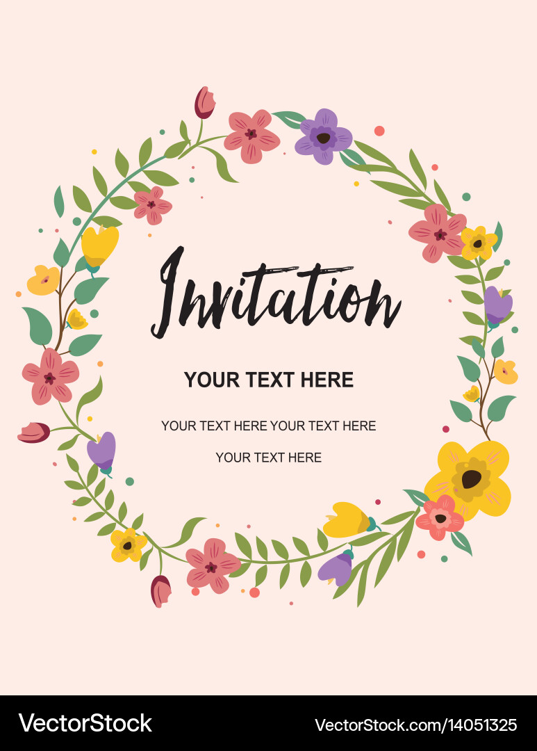 Wedding invitation greeting card circle Royalty Free Vector