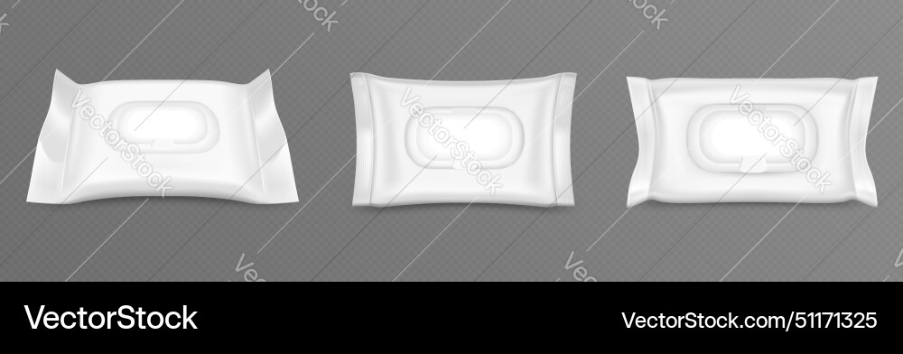 Wet wipe package with plastic flap mockup Vector Image