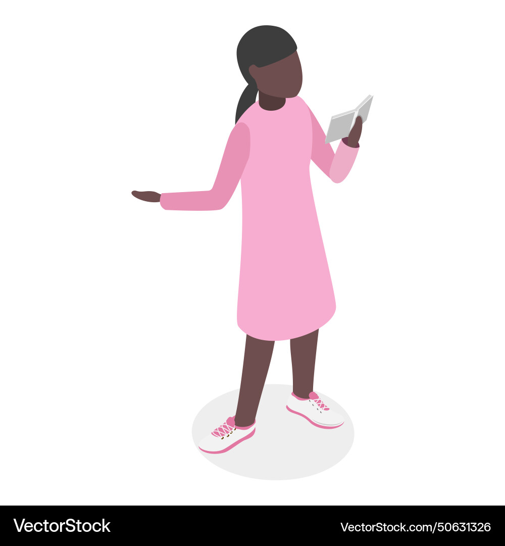 3d isometric flat set of singing children Vector Image