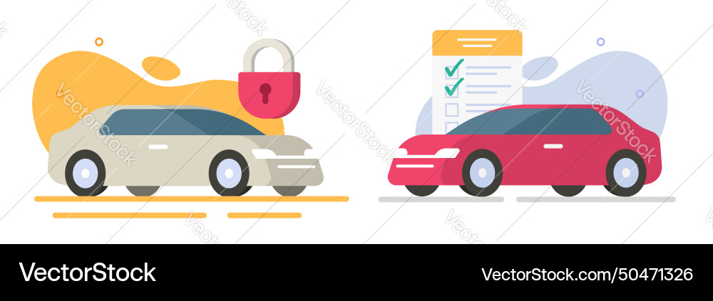 Car security insurance padlock icon auto vehicle Vector Image