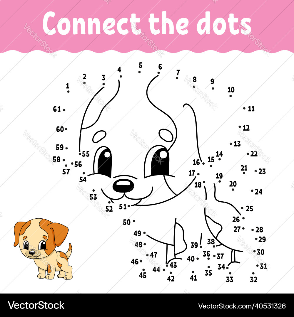Dot to game draw a line for kids activity Vector Image