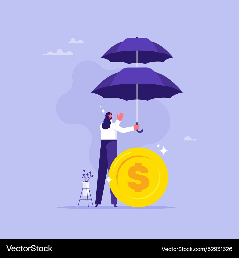 Extra protection for financial security or safety Vector Image