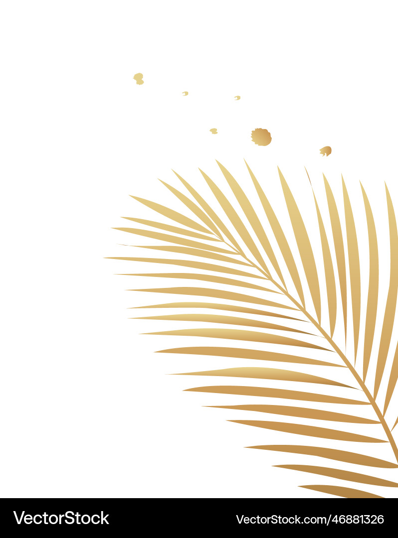 Golden tropical leaves and white background Vector Image
