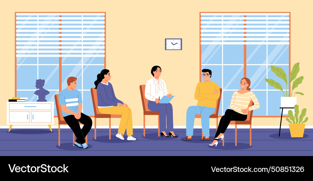 Group therapy treatment background Royalty Free Vector Image