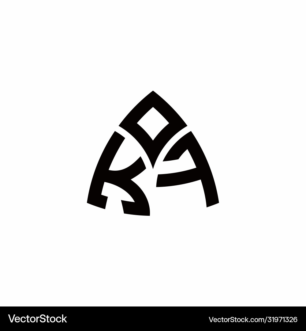 Kf monogram logo with modern triangle style Vector Image