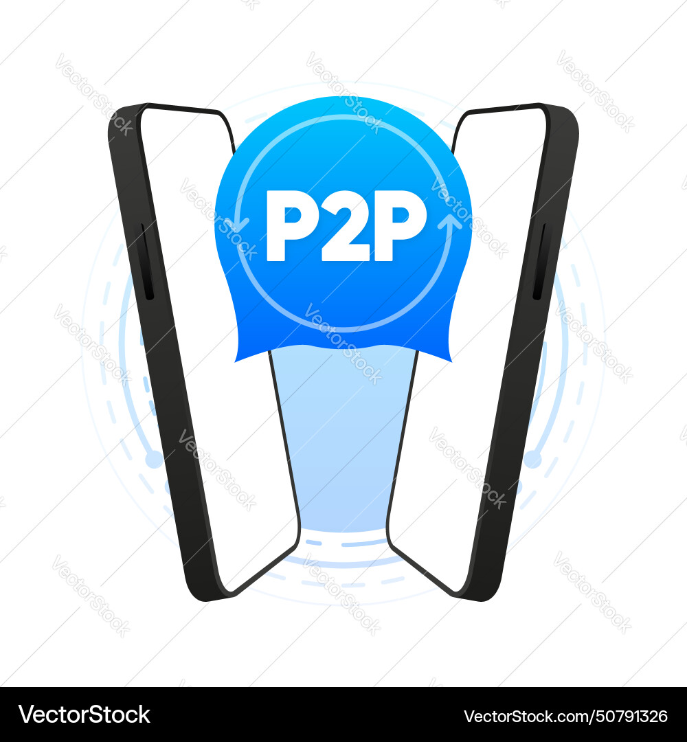 Peer to trading p2p lending cryptocurrency Vector Image