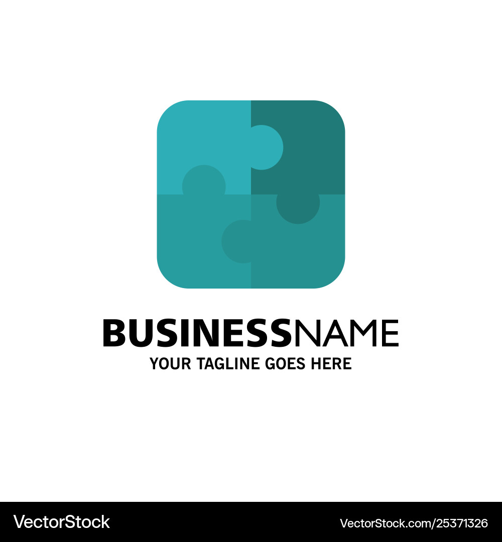 Puzzle parts strategy teamwork business logo Vector Image
