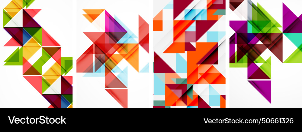 Set of abstract random triangle composition Vector Image