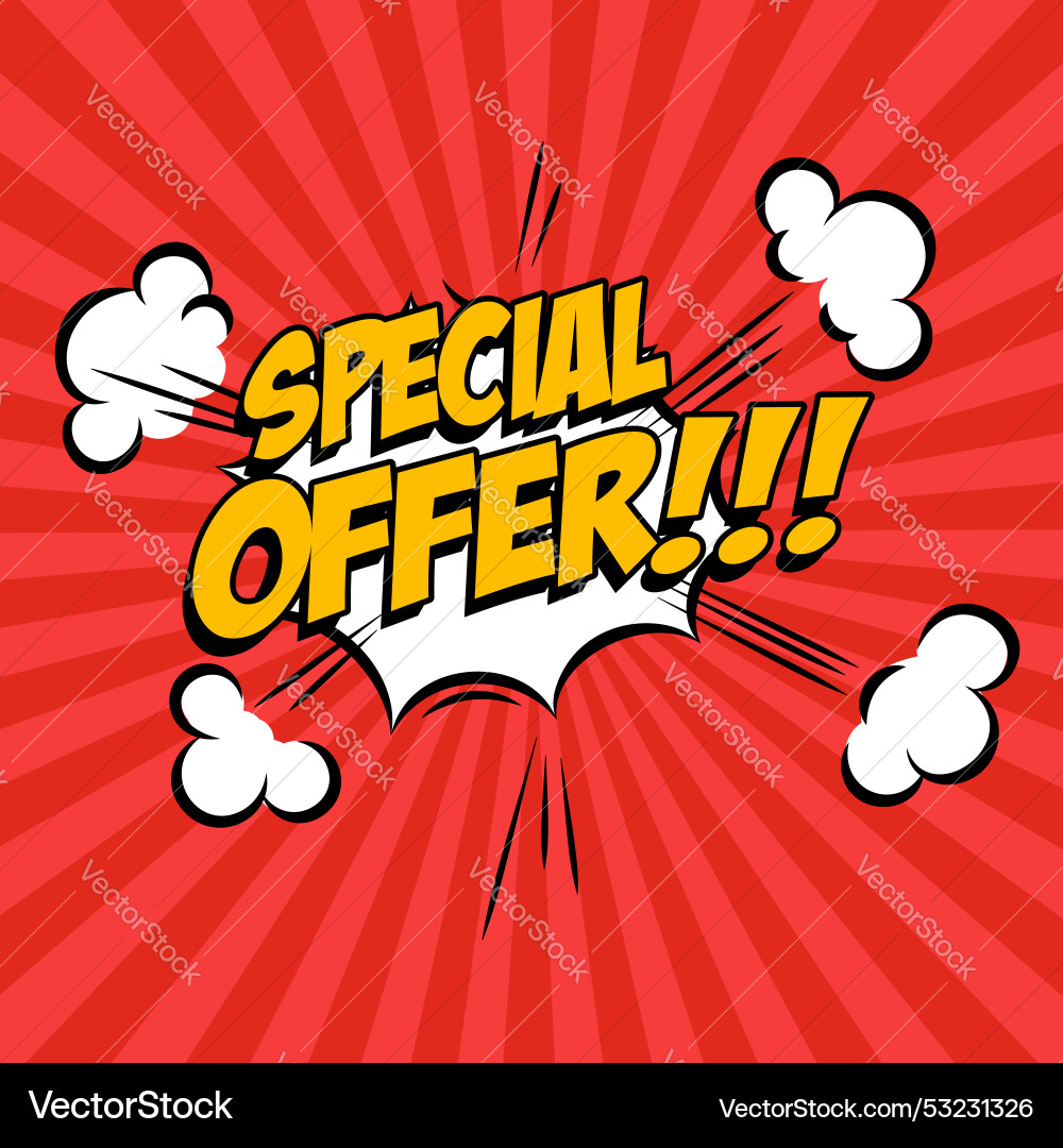 Special offer pop art style phrase comic Vector Image