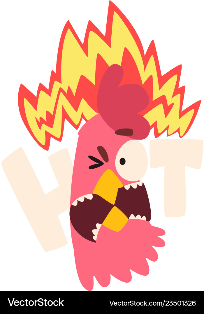 Spicy Rooster Fire Chicken Logo Royalty Free Vector Image