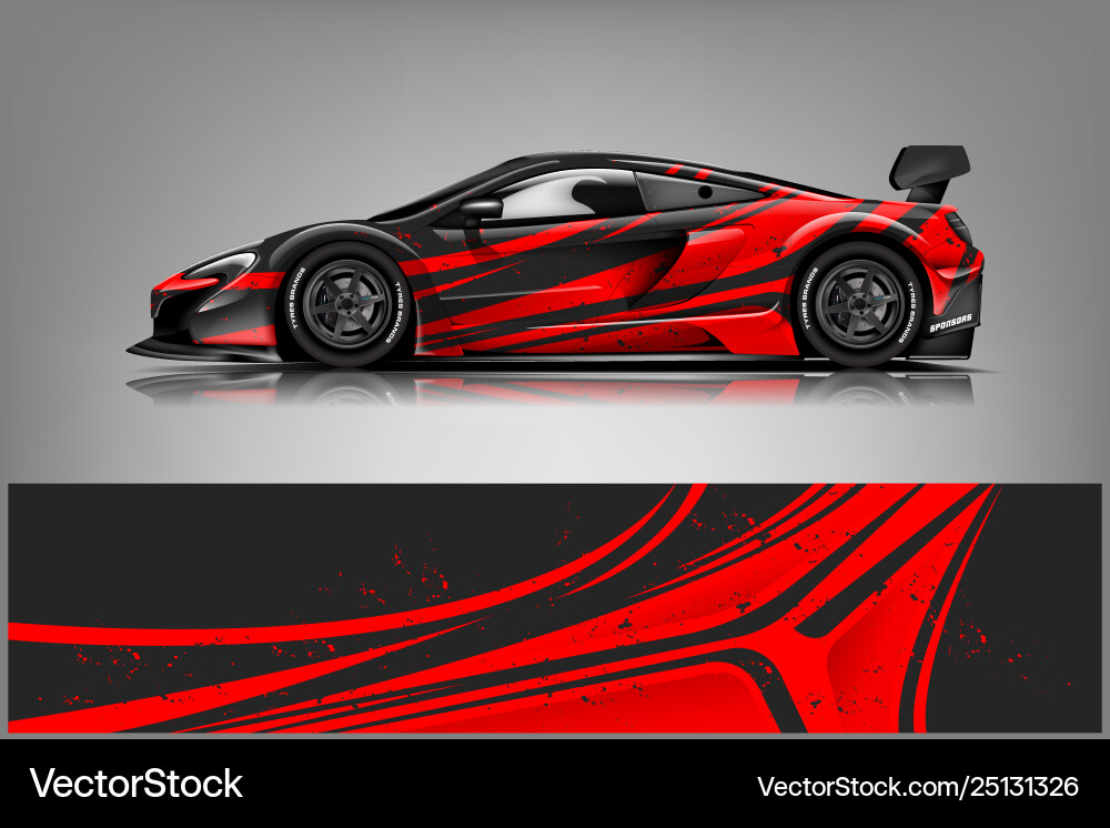Sport car racing wrap design Royalty Free Vector Image