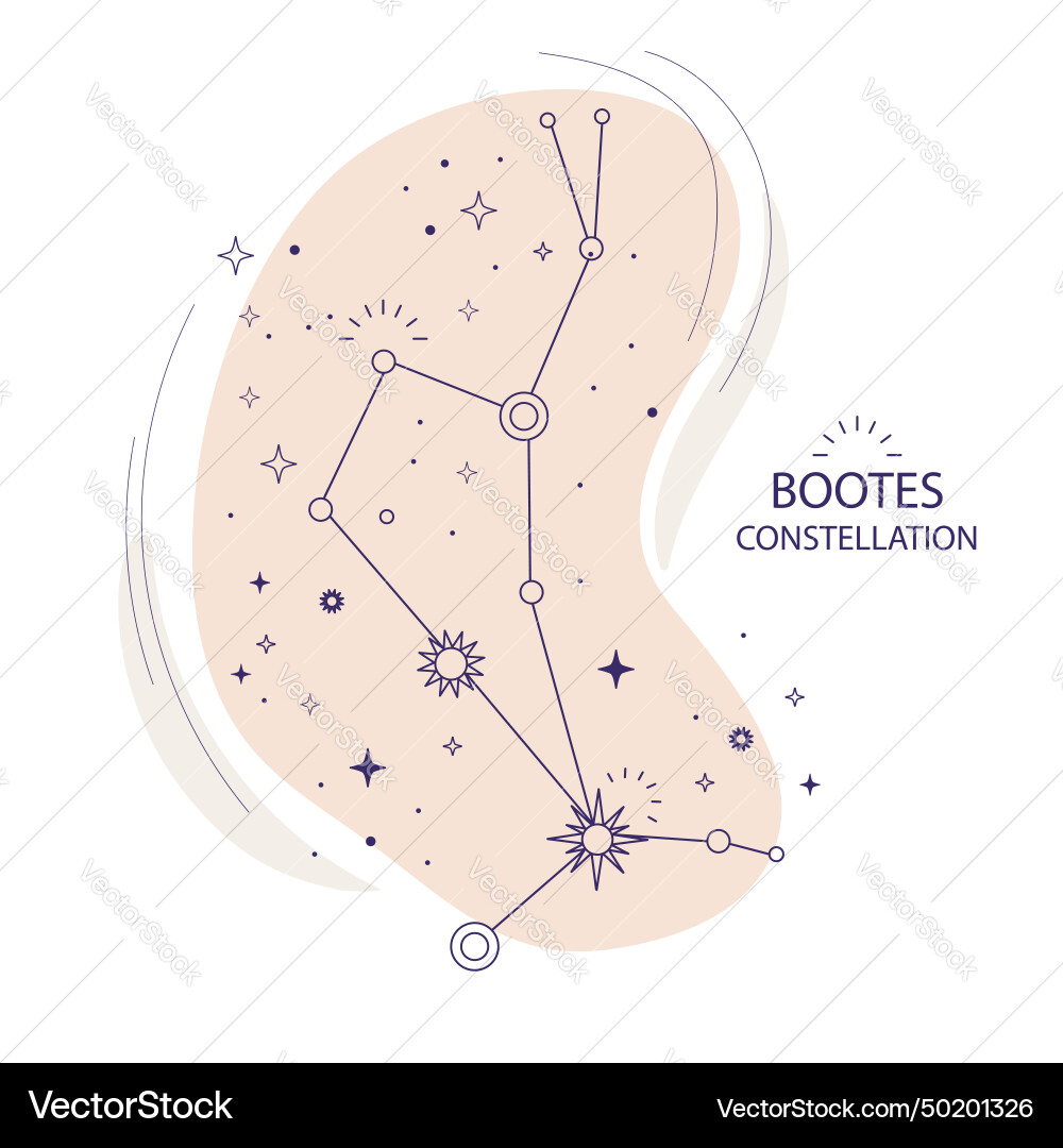 Star constellation bootes Royalty Free Vector Image