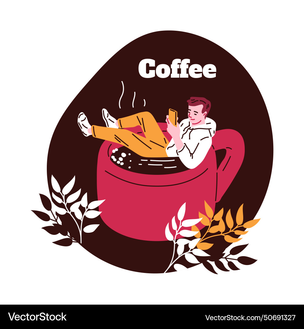 Casual coffee time Royalty Free Vector Image - VectorStock