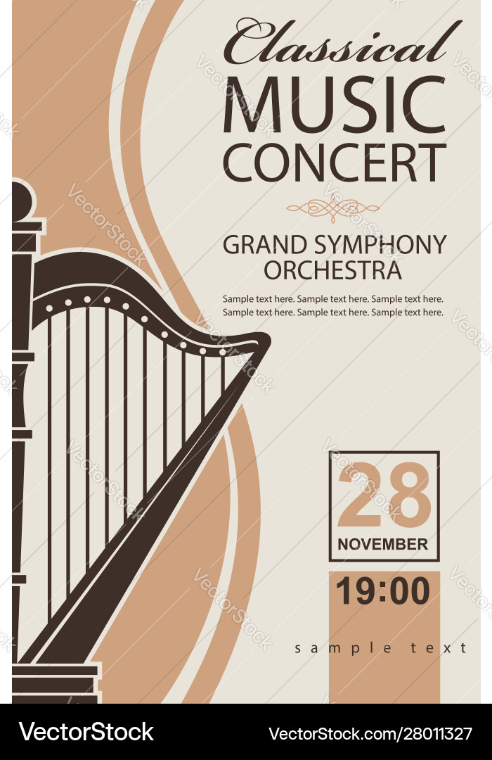Classical concert poster Royalty Free Vector Image