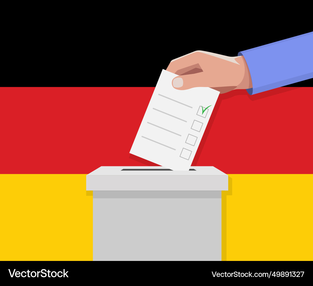 Germany election concept hand puts vote bulletin Vector Image