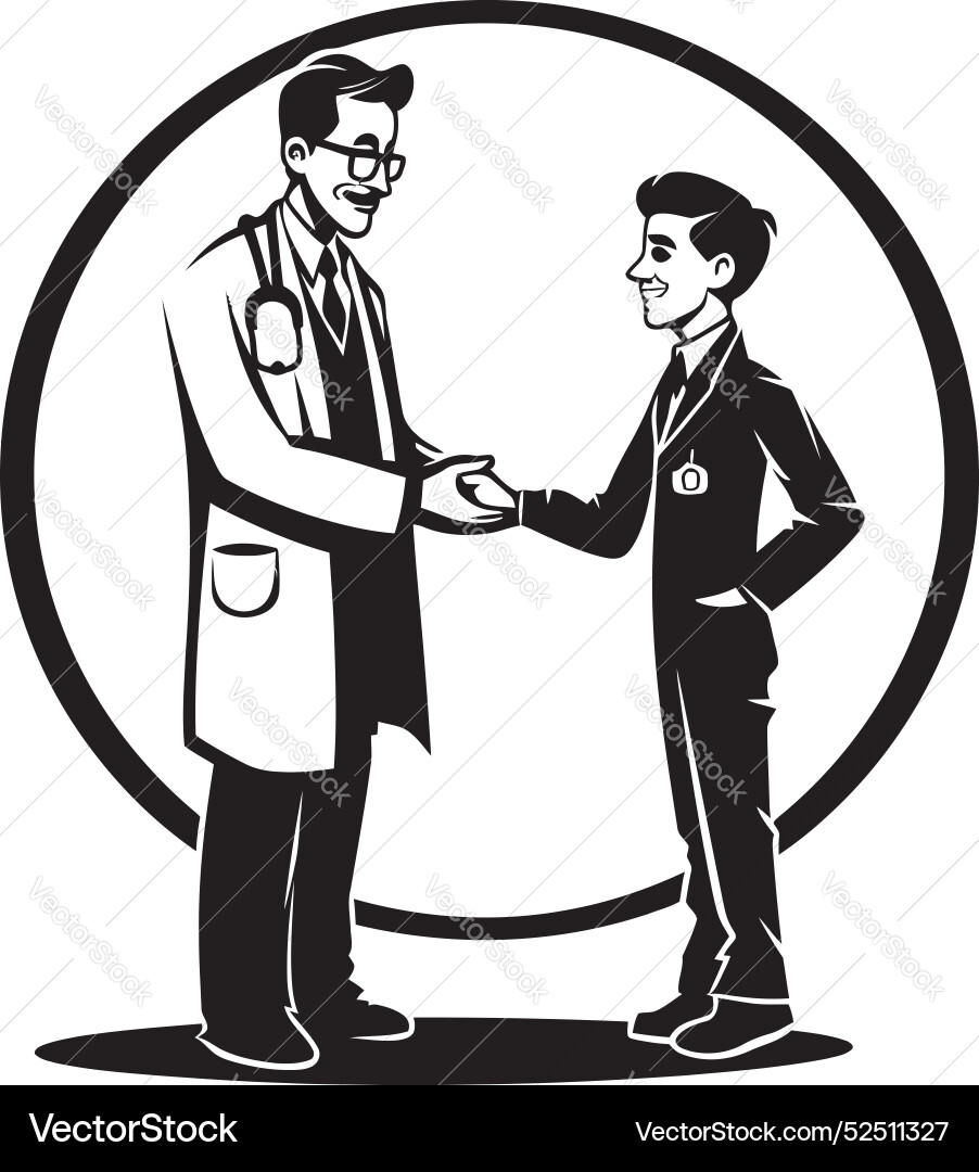 Healing gestures doctor patient unity portrayed Vector Image