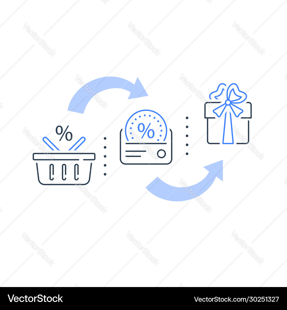 Loyalty card incentive program icon set Royalty Free Vector