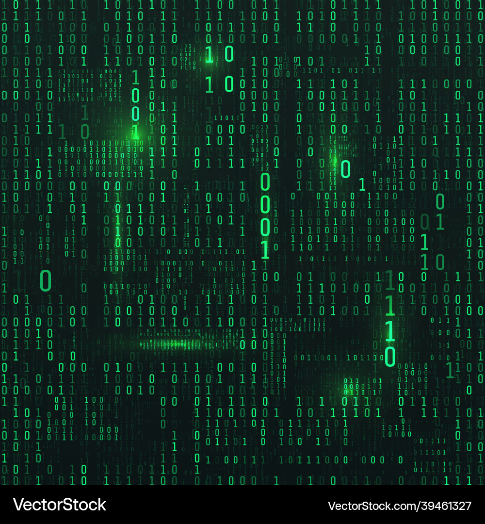 Matrix of binary numbers sci-fi background Vector Image