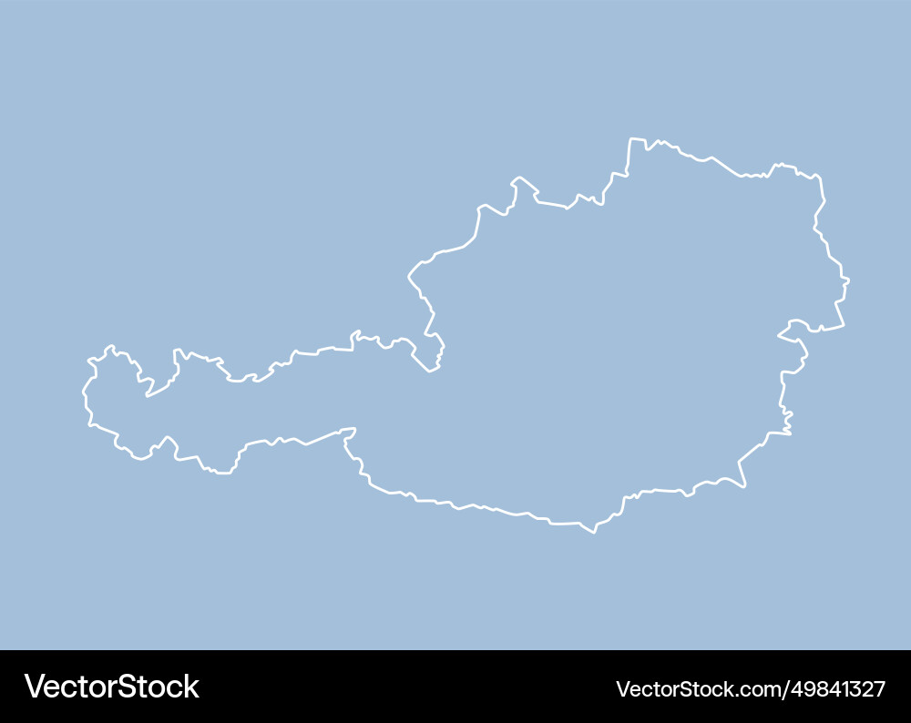 Outline map austria line border country Royalty Free Vector