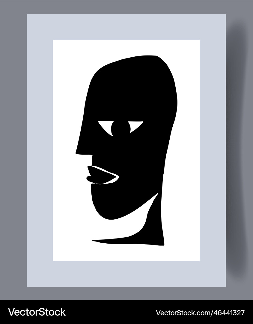 Portrait face creative human wall art print Vector Image