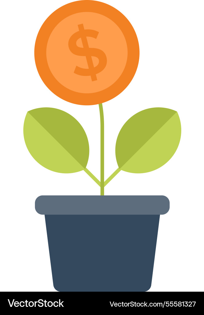 Prosperity flat web icon concept Royalty Free Vector Image