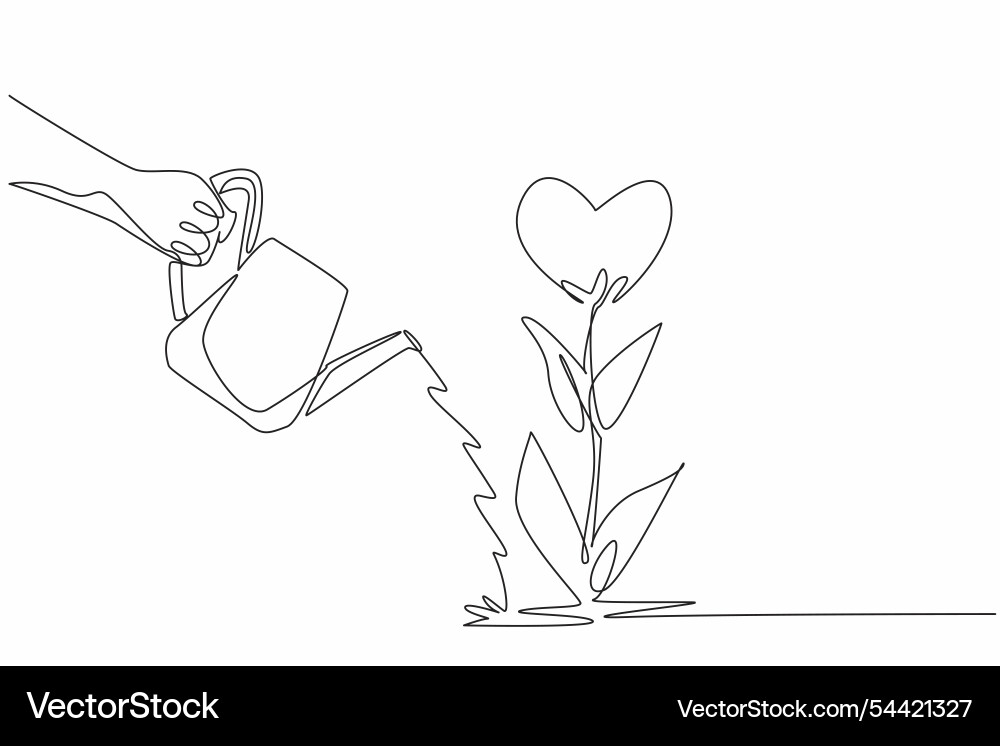 Single continuous line drawing a hand holding Vector Image