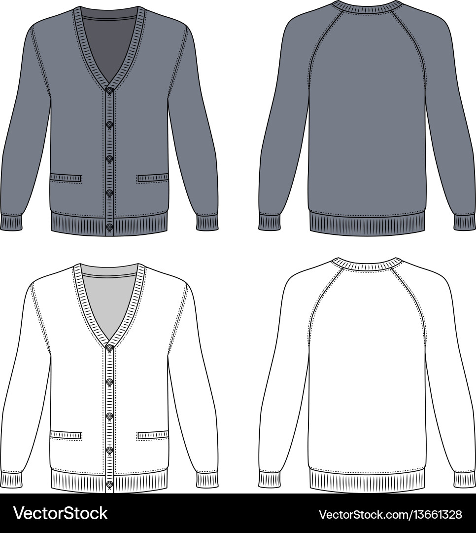 Blank cardigan Royalty Free Vector Image - VectorStock