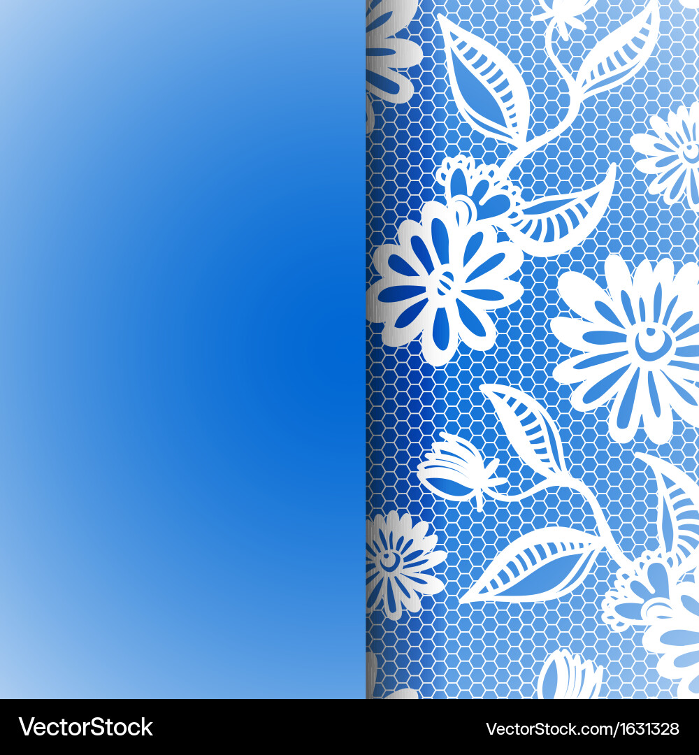 Blue Floral Lace Background Royalty Free Vector Image