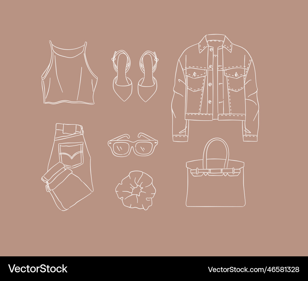 Clothes for everyday modern look brown color Vector Image